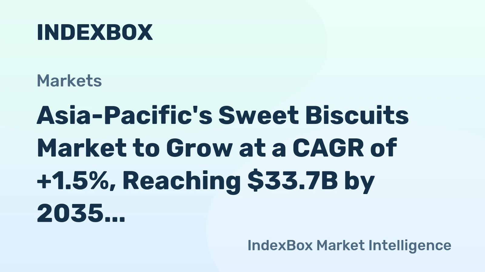 Asia-Pacific's Sweet Biscuits Market to Grow at a CAGR of +1.5%, Reaching $33.7B by 2035