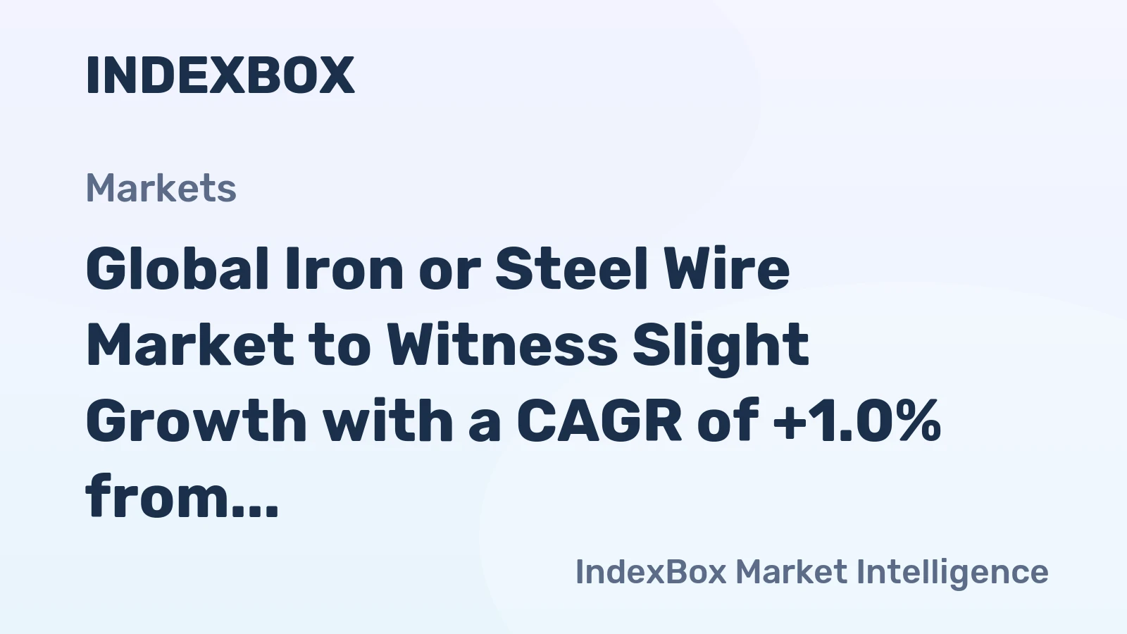 Global Iron or Steel Wire Market to Witness Slight Growth with a CAGR of +1.0% from 2024 to 2035