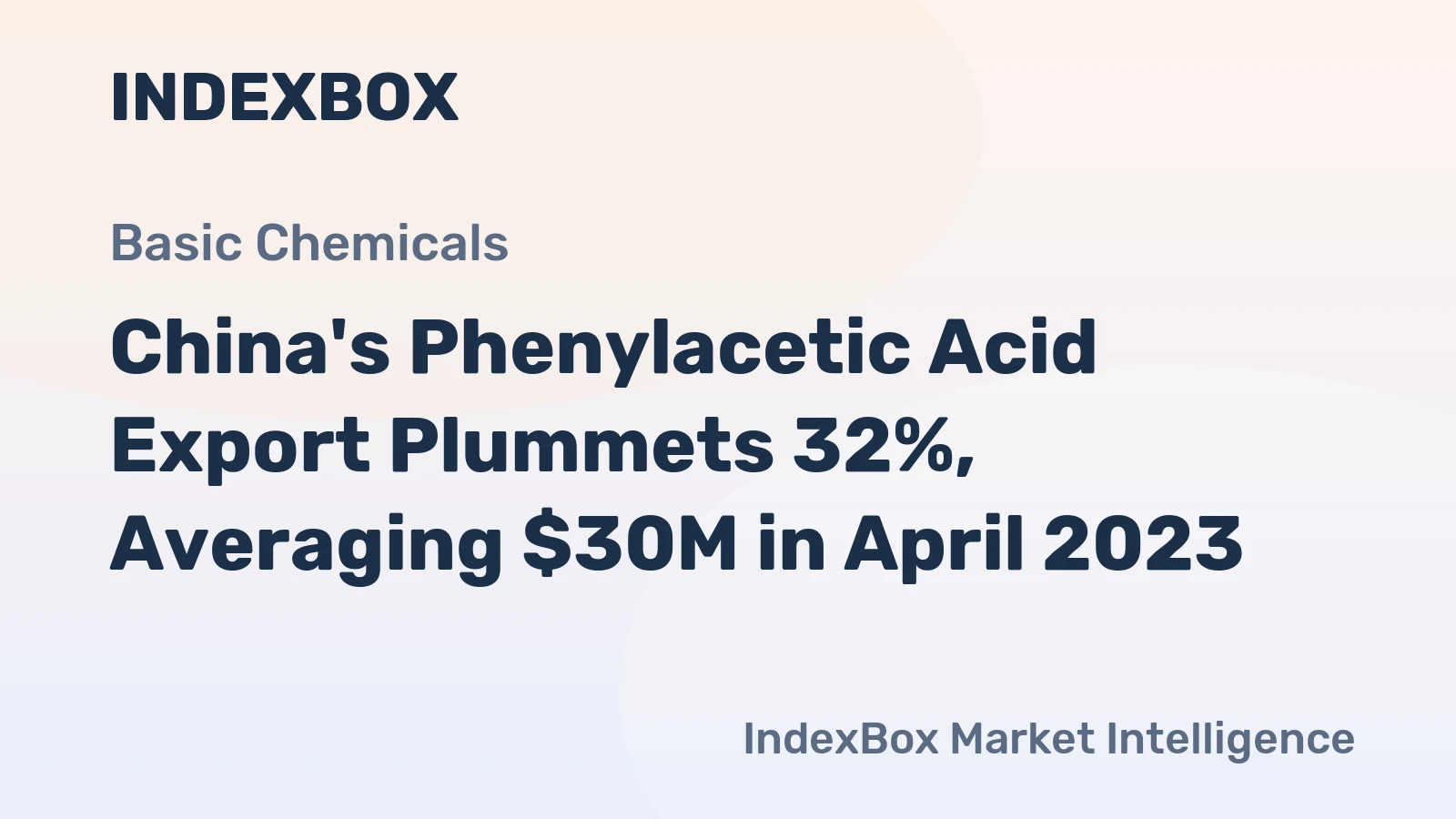 China's Phenylacetic Acid Export Plummets 32%, Averaging $30M in April 2023