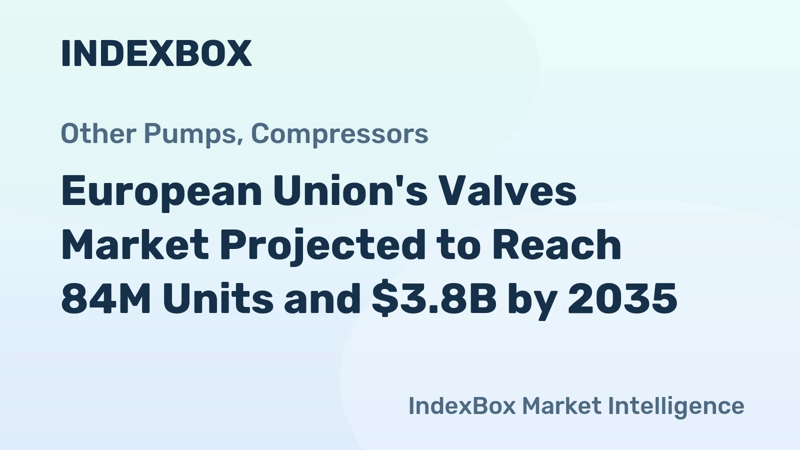 European Union's Valves Market Projected to Reach 84M Units and $3.8B by 2035