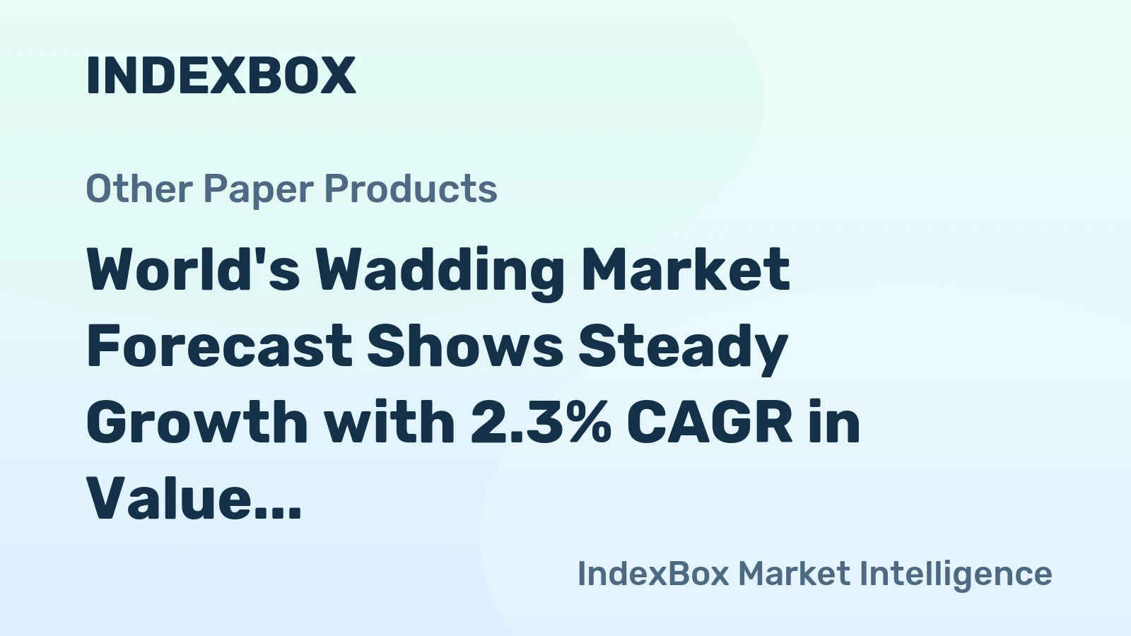 World's Wadding Market Forecast Shows Steady Growth with 2.3% CAGR in Value