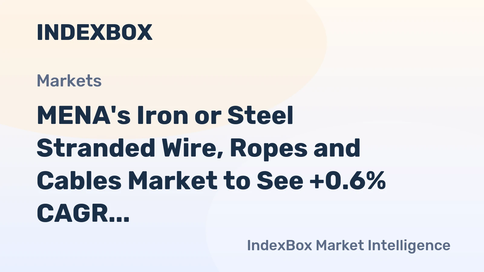MENA's Iron or Steel Stranded Wire, Ropes and Cables Market to See +0.6% CAGR Growth by 2035