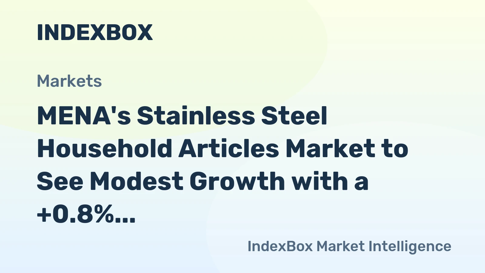 MENA's Stainless Steel Household Articles Market to See Modest Growth with a +0.8% Volume CAGR Through 2035