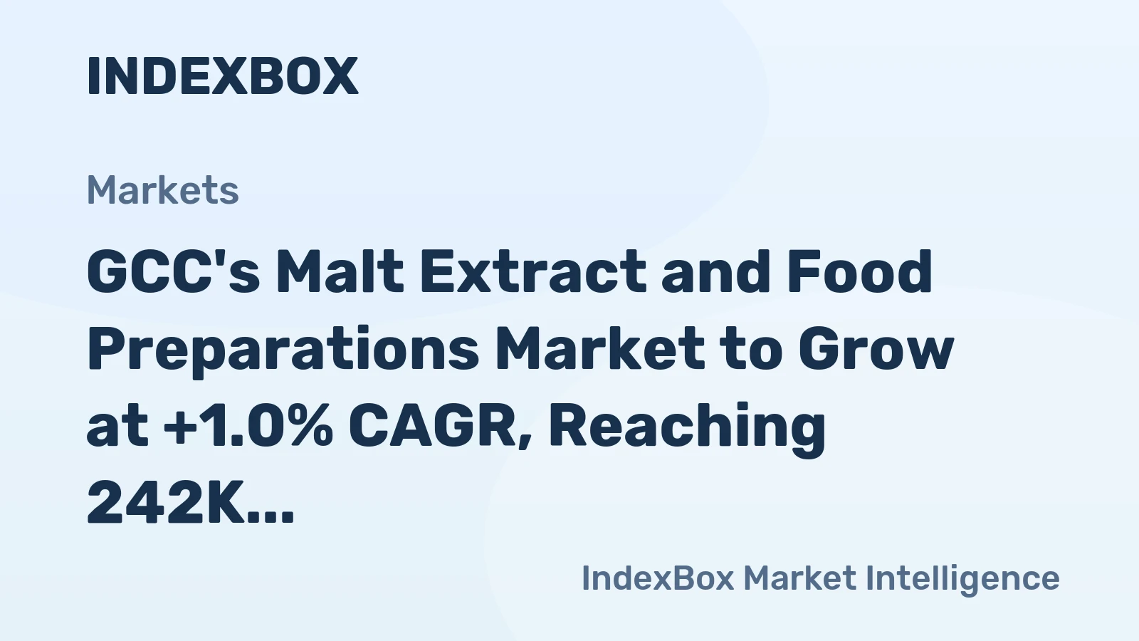 GCC's Malt Extract and Food Preparations Market to Grow at +1.0% CAGR, Reaching 242K Tons by 2035