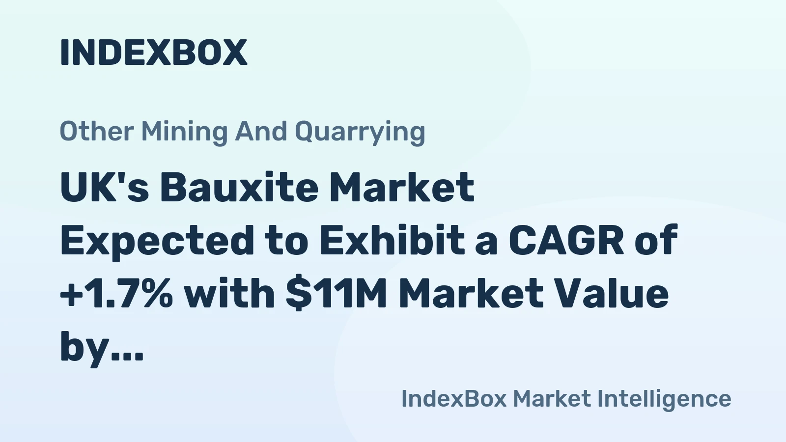 UK's Bauxite Market Expected to Exhibit a CAGR of +1.7% with $11M Market Value by 2035