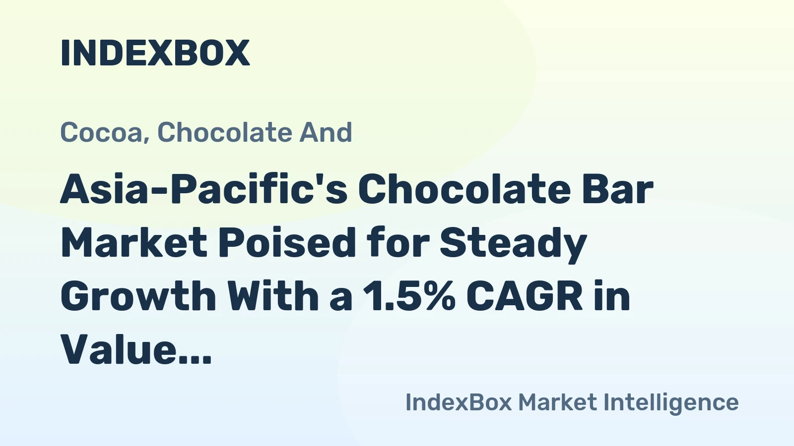 Asia-Pacific's Chocolate Bar Market Poised for Steady Growth With a 1.5% CAGR in Value