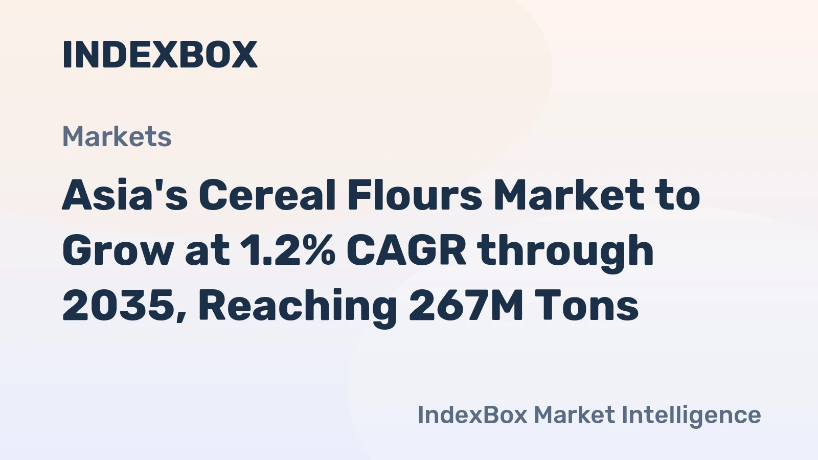 Asia's Cereal Flours Market to Grow at 1.2% CAGR through 2035, Reaching 267M Tons
