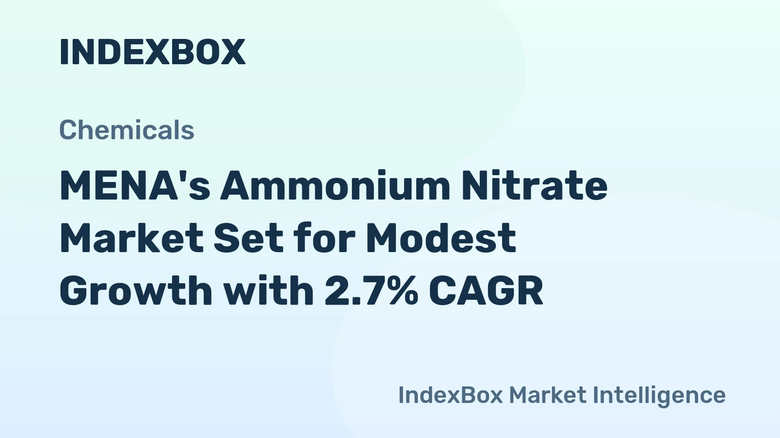 MENA's Ammonium Nitrate Market Set for Modest Growth with 2.7% CAGR