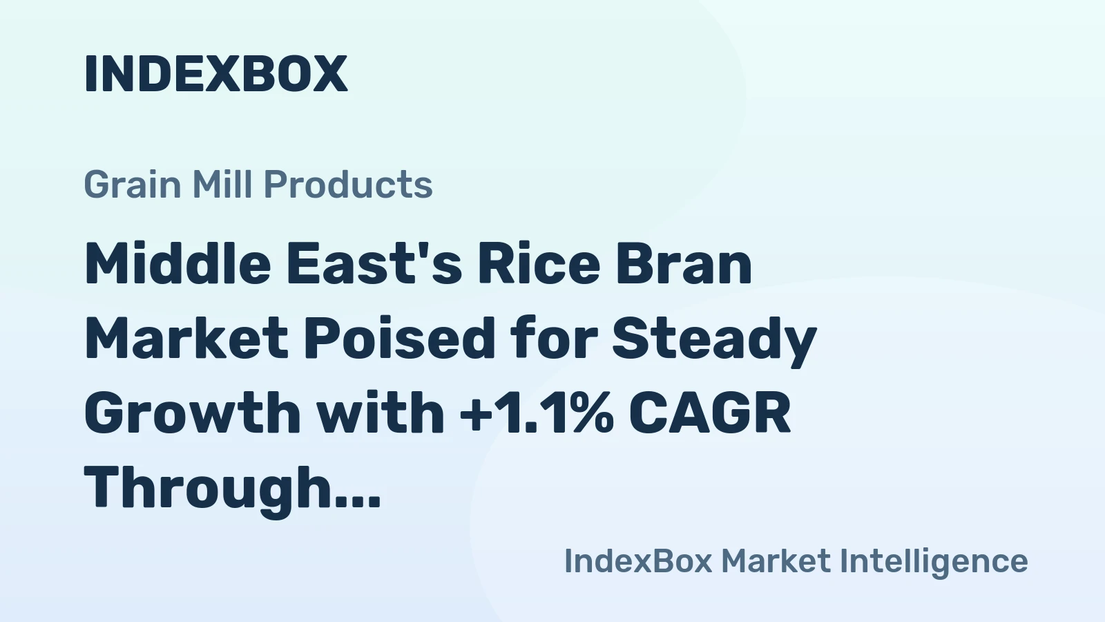 Middle East's Rice Bran Market Poised for Steady Growth with +1.1% CAGR Through 2035