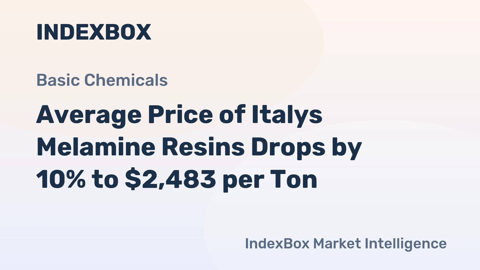 Average Price of Italys Melamine Resins Drops by 10% to $2,483 per Ton