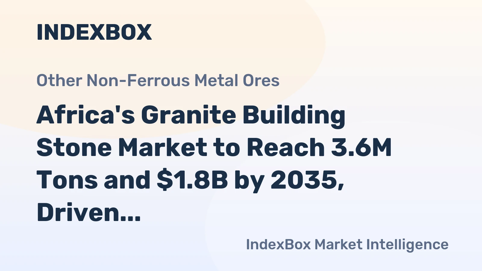 Africa's Granite Building Stone Market to Reach 3.6M Tons and $1.8B by 2035, Driven by Increasing Demand