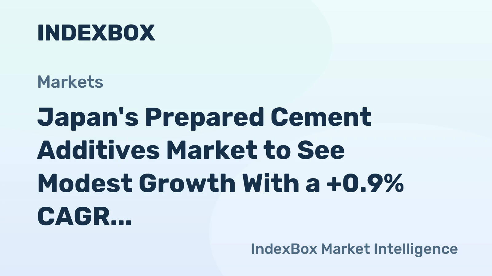 Japan's Prepared Cement Additives Market to See Modest Growth With a +0.9% CAGR in Value Through 2035