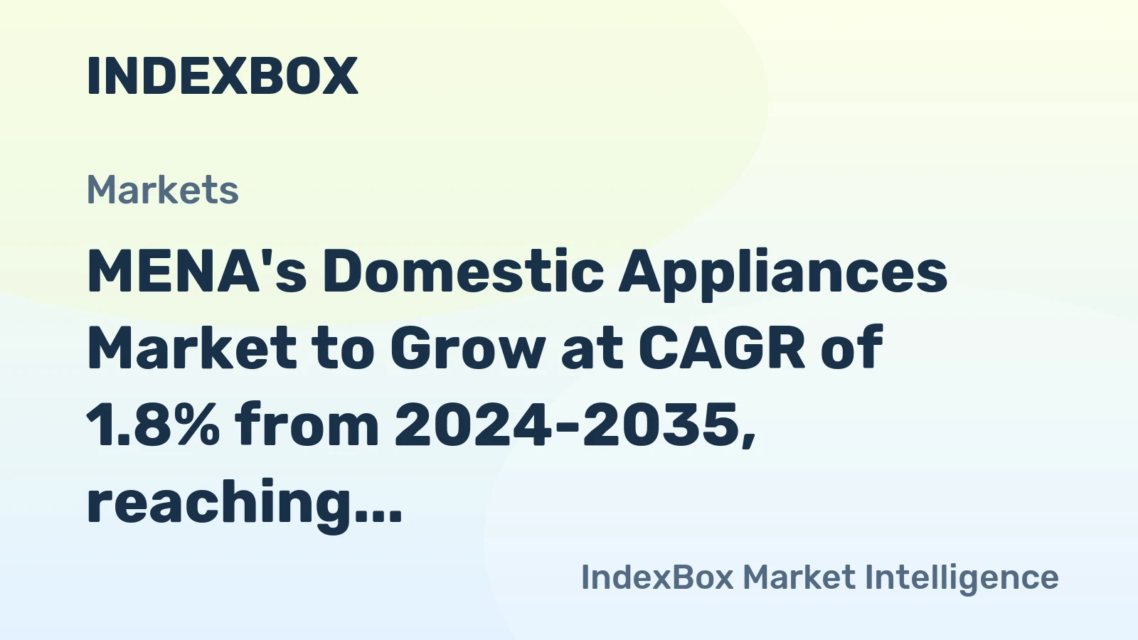 MENA's Domestic Appliances Market to Grow at CAGR of 1.8% from 2024-2035, reaching 511M units