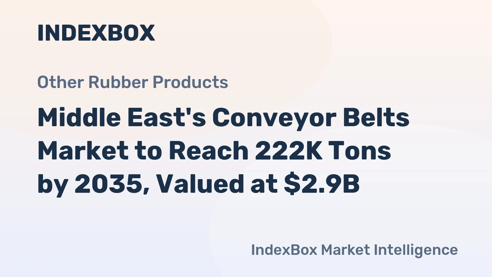Middle East's Conveyor Belts Market to Reach 222K Tons by 2035, Valued at $2.9B