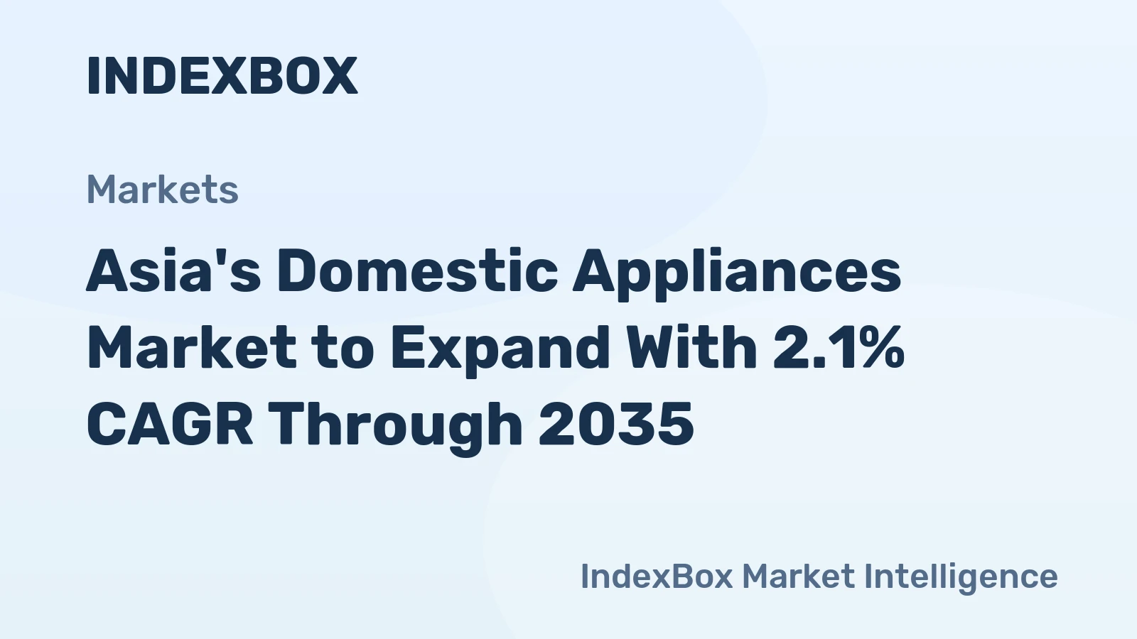 Asia's Domestic Appliances Market to Expand With 2.1% CAGR Through 2035