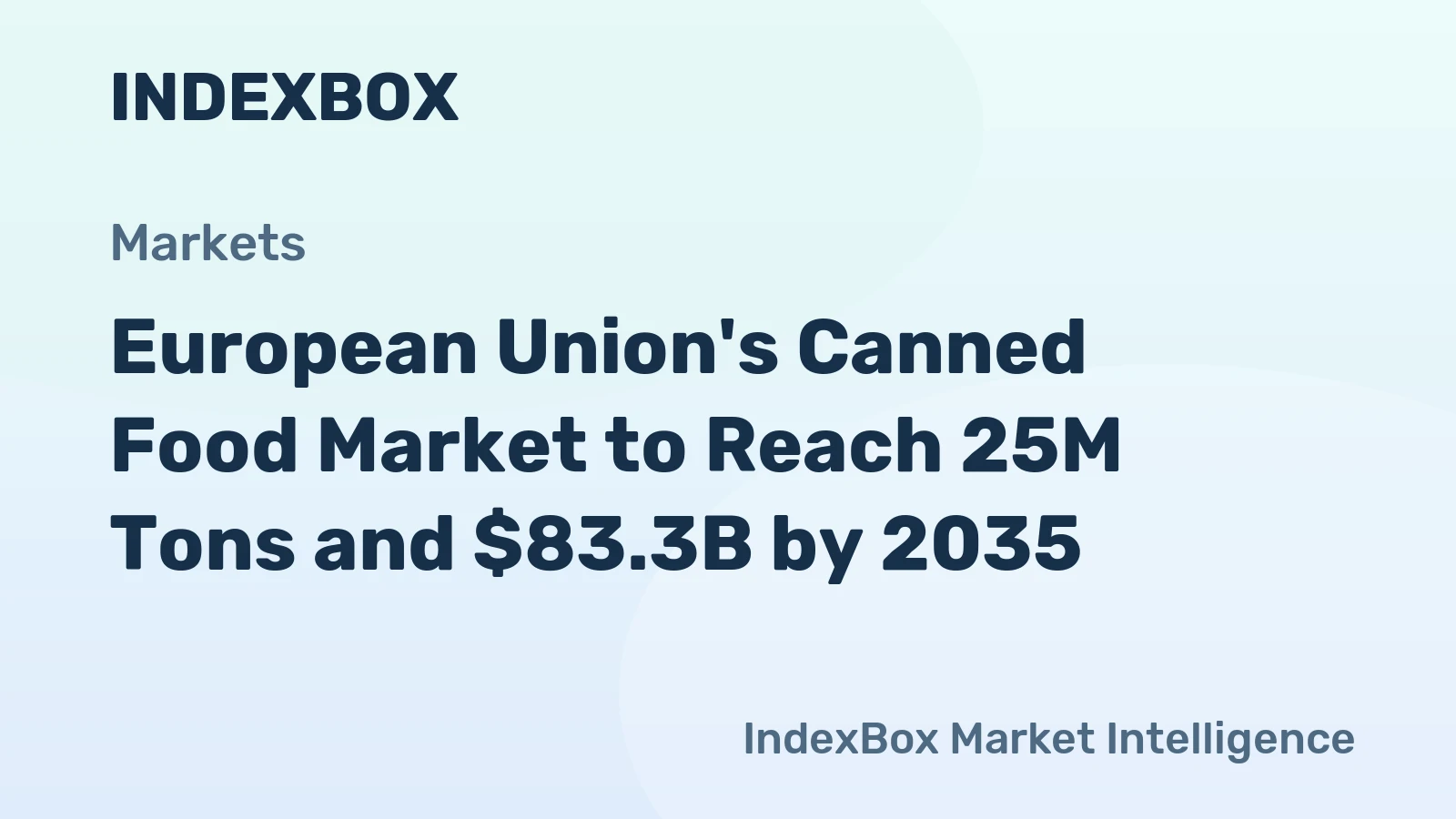 European Union's Canned Food Market to Reach 25M Tons and $83.3B by 2035
