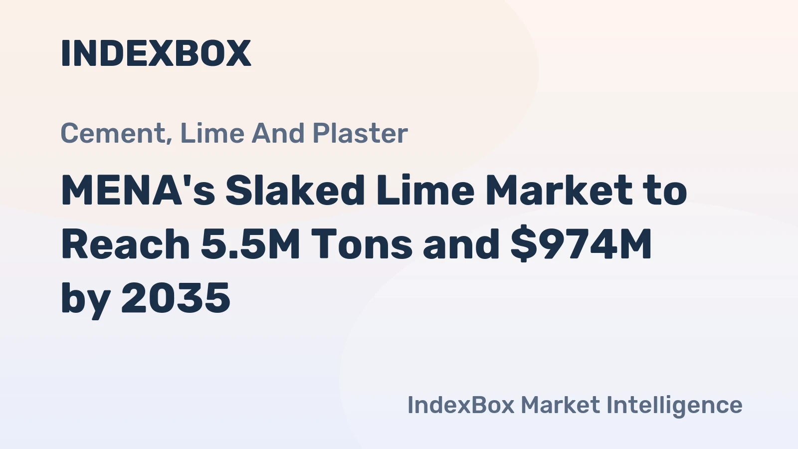 MENA's Slaked Lime Market to Reach 5.5M Tons and $974M by 2035