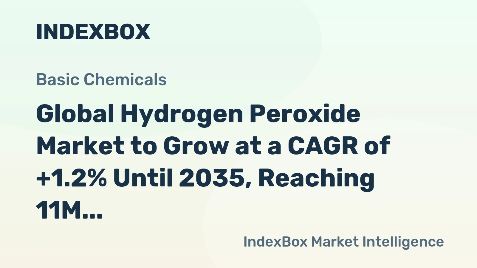 Global Hydrogen Peroxide Market to Grow at a CAGR of +1.2% Until 2035, Reaching 11M Tons