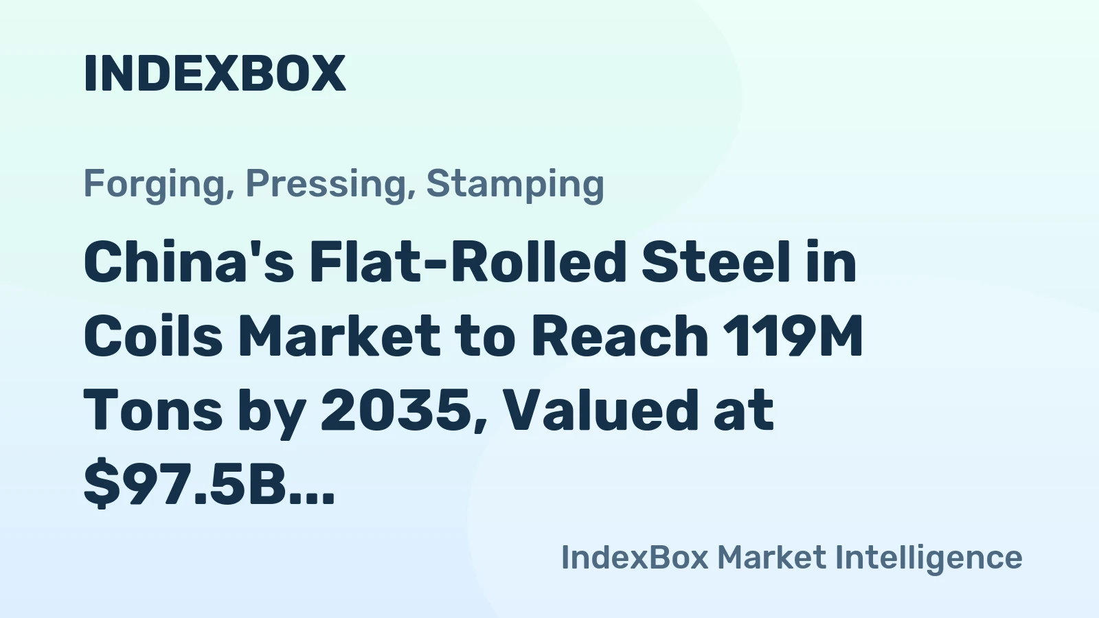 China's Flat-Rolled Steel in Coils Market to Reach 119M Tons by 2035, Valued at $97.5B