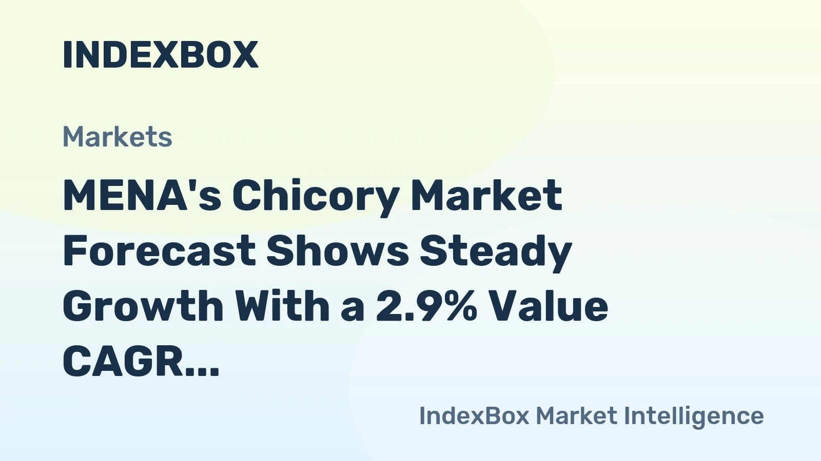 MENA's Chicory Market Forecast Shows Steady Growth With a 2.9% Value CAGR