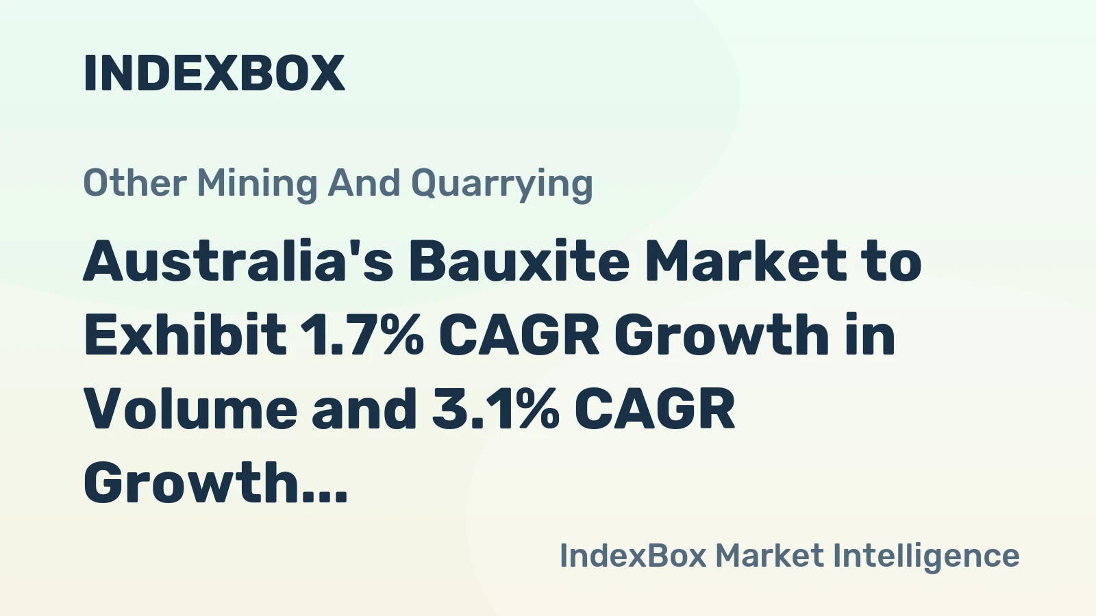 Australia's Bauxite Market to Exhibit 1.7% CAGR Growth in Volume and 3.1% CAGR Growth in Value from 2024-2035