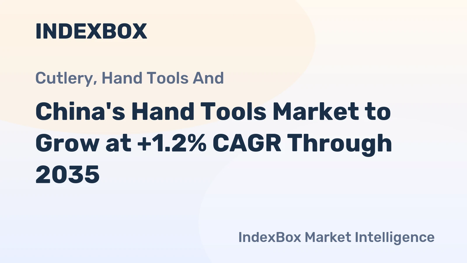 China's Hand Tools Market to Grow at +1.2% CAGR Through 2035