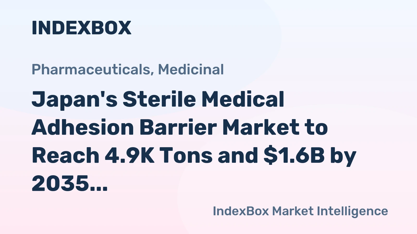 Japan's Sterile Medical Adhesion Barrier Market to Reach 4.9K Tons and $1.6B by 2035