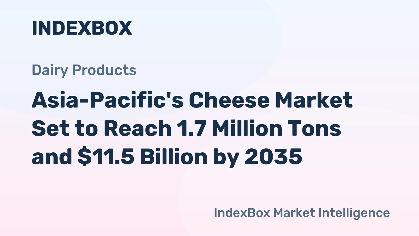Asia-Pacific's Cheese Market Set to Reach 1.7 Million Tons and $11.5 Billion by 2035