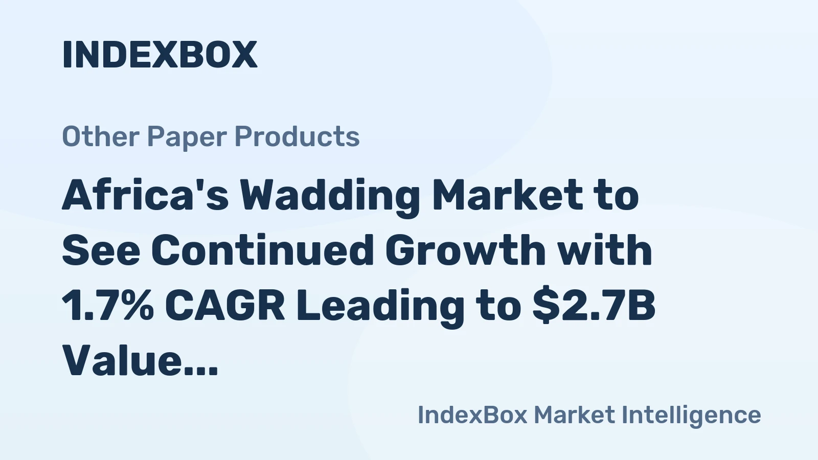 Africa's Wadding Market to See Continued Growth with 1.7% CAGR Leading to $2.7B Value by 2035
