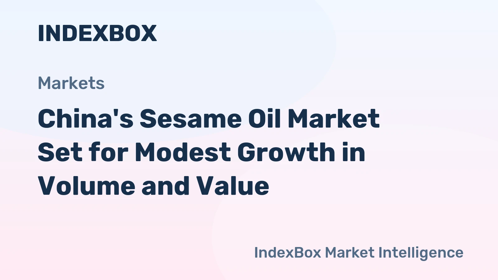 China's Sesame Oil Market Set for Modest Growth in Volume and Value