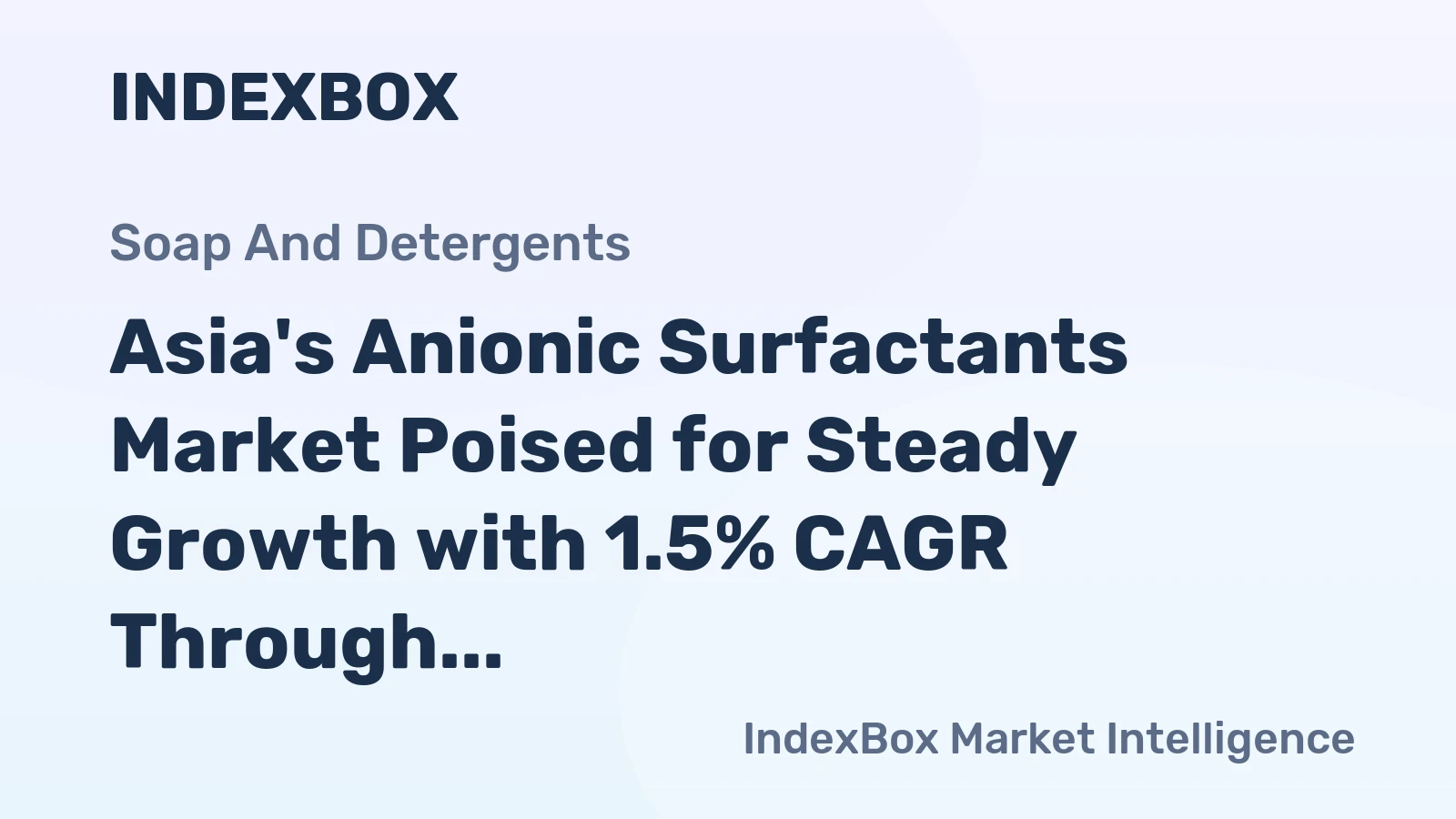 Asia's Anionic Surfactants Market Poised for Steady Growth with 1.5% CAGR Through 2035