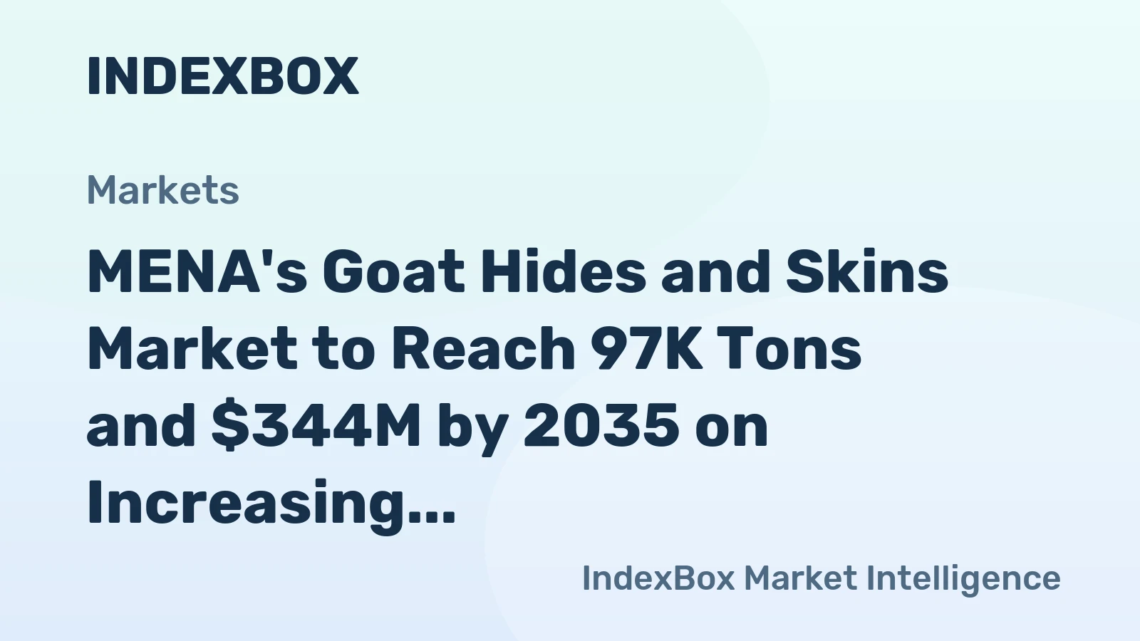 MENA's Goat Hides and Skins Market to Reach 97K Tons and $344M by 2035 on Increasing Demand