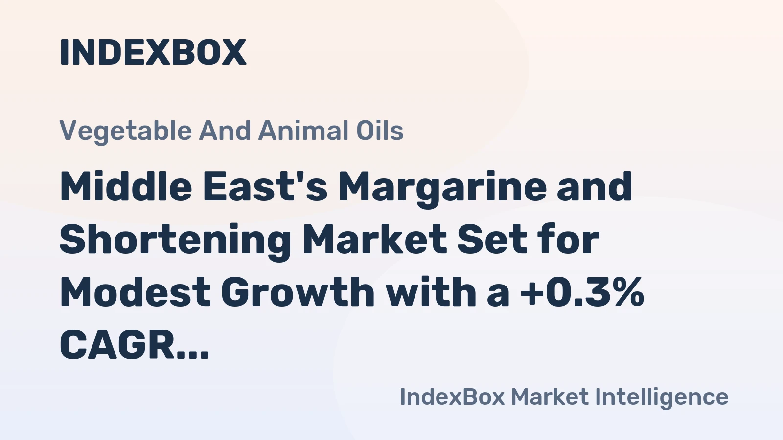 Middle East's Margarine and Shortening Market Set for Modest Growth with a +0.3% CAGR