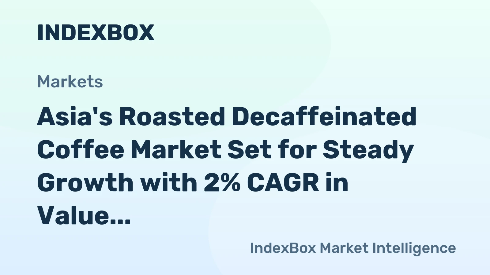 Asia's Roasted Decaffeinated Coffee Market Set for Steady Growth with 2% CAGR in Value Through 2035