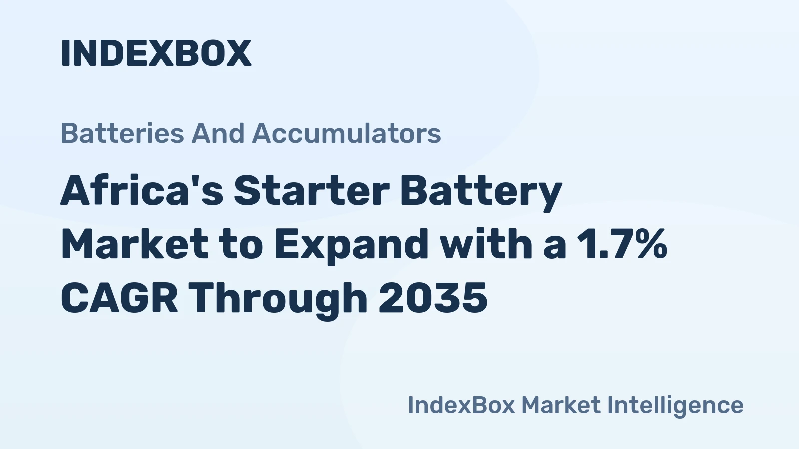 Africa's Starter Battery Market to Expand with a 1.7% CAGR Through 2035