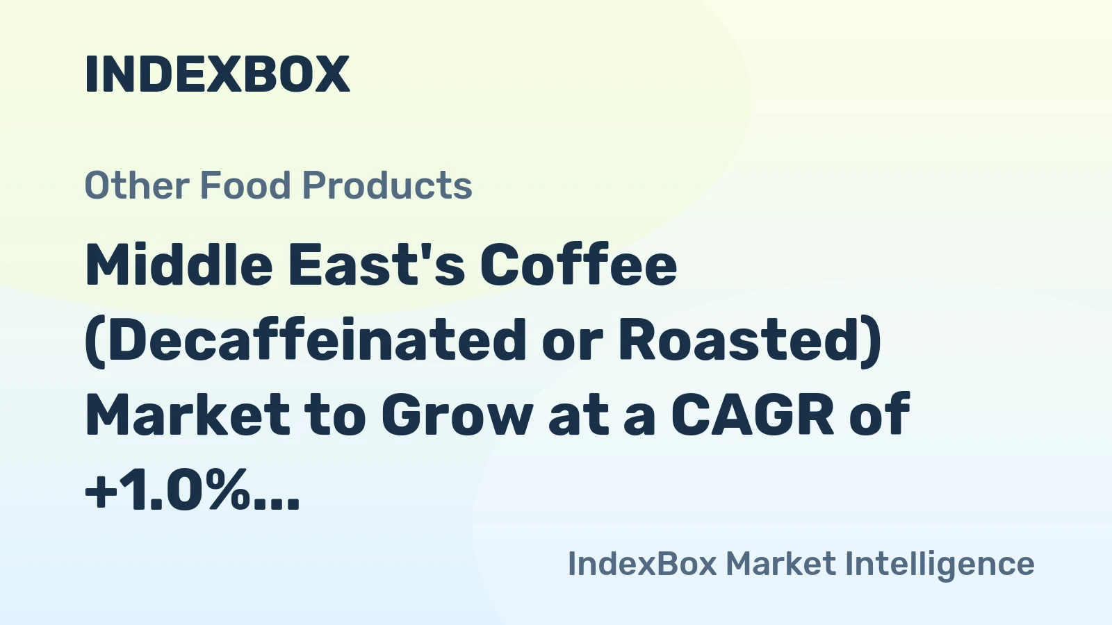 Middle East's Coffee (Decaffeinated or Roasted) Market to Grow at a CAGR of +1.0% from 2024 to 2035