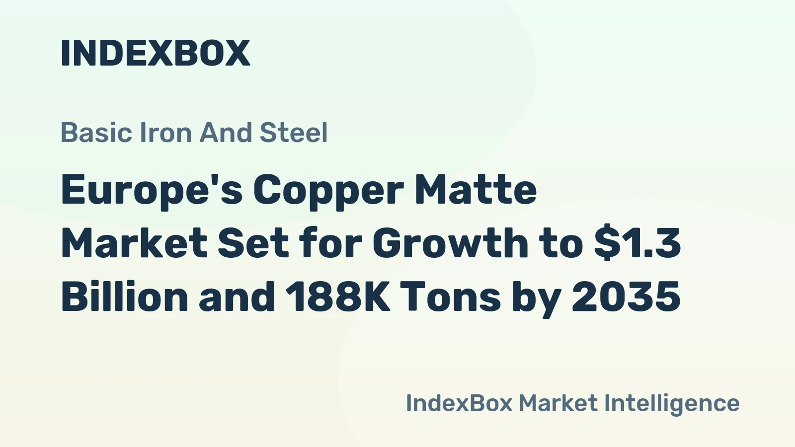 Europe's Copper Matte Market Set for Growth to $1.3 Billion and 188K Tons by 2035