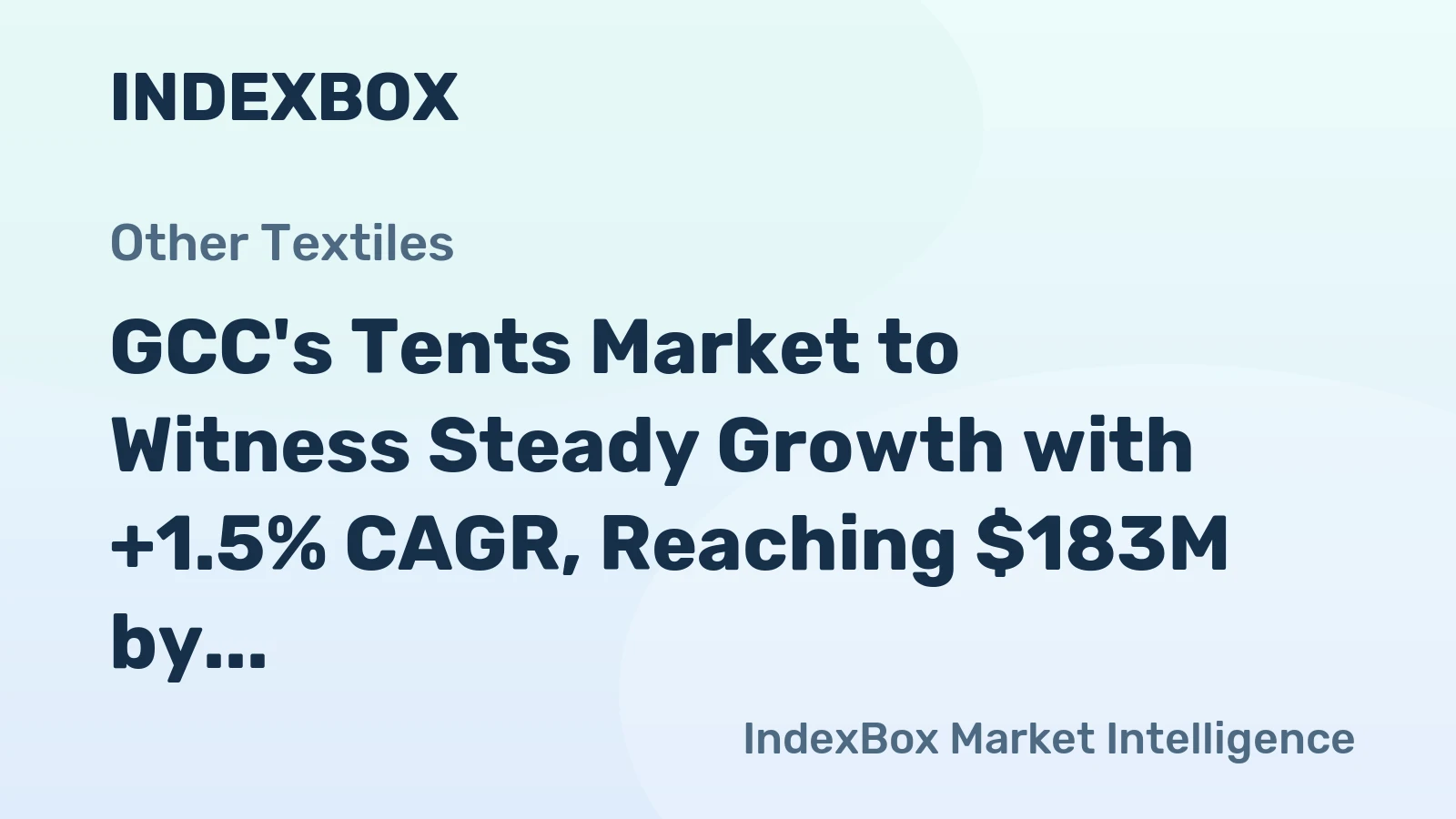GCC's Tents Market to Witness Steady Growth with +1.5% CAGR, Reaching $183M by 2035