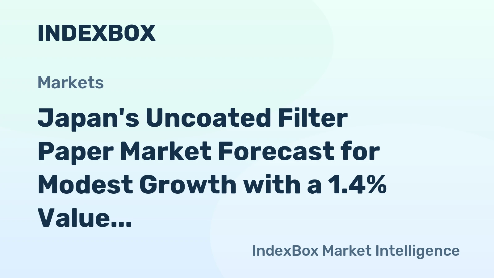 Japan's Uncoated Filter Paper Market Forecast for Modest Growth with a 1.4% Value CAGR