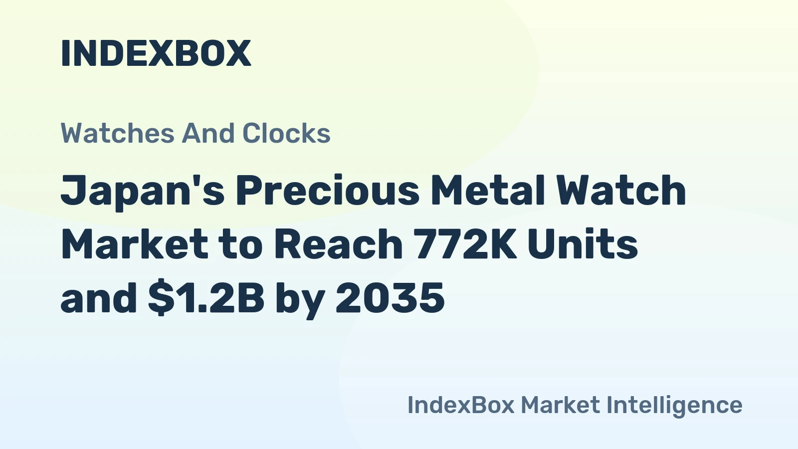 Japan's Precious Metal Watch Market to Reach 772K Units and $1.2B by 2035