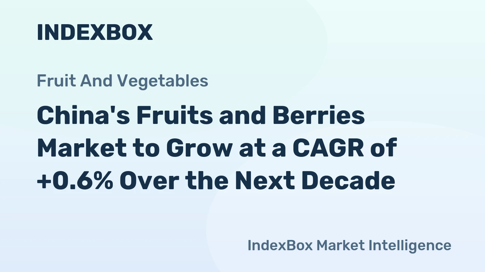 China's Fruits and Berries Market to Grow at a CAGR of +0.6% Over the Next Decade