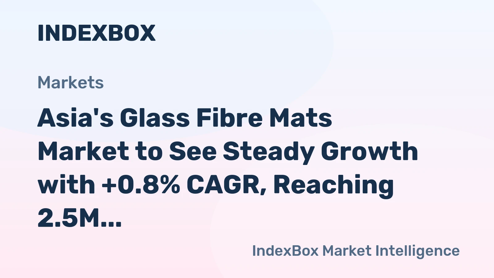 Asia's Glass Fibre Mats Market to See Steady Growth with +0.8% CAGR, Reaching 2.5M Tons by 2035