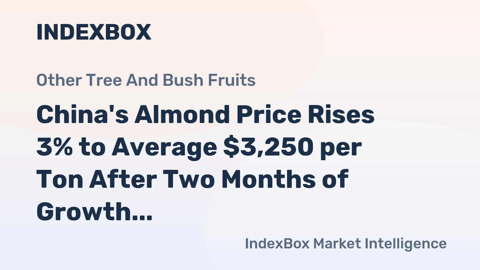 China's Almond Price Rises 3% to Average $3,250 per Ton After Two Months of Growth