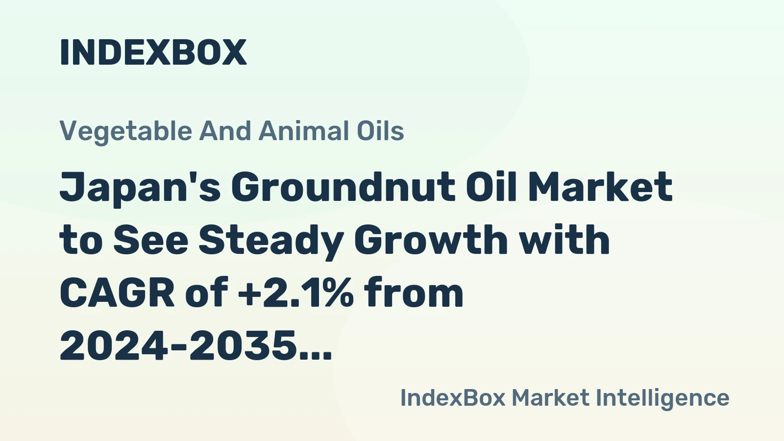 Japan's Groundnut Oil Market to See Steady Growth with CAGR of +2.1% from 2024-2035