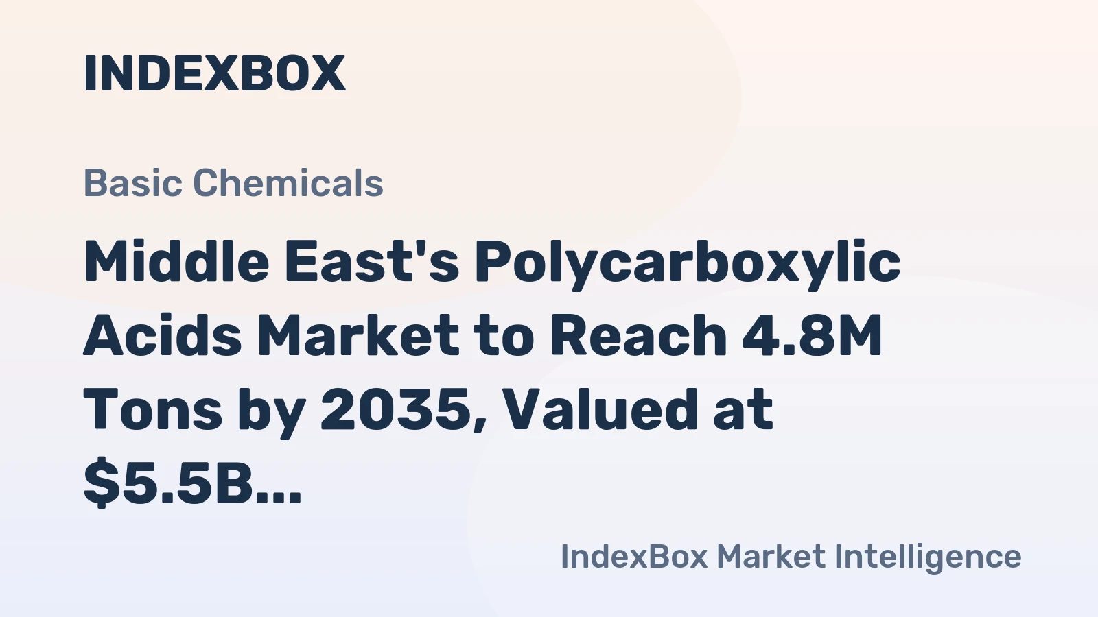 Middle East's Polycarboxylic Acids Market to Reach 4.8M Tons by 2035, Valued at $5.5B