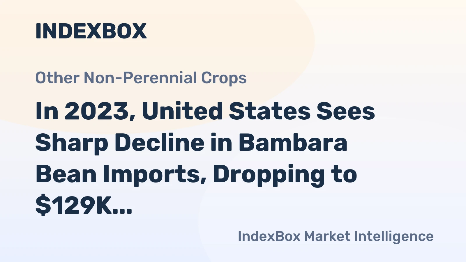 In 2023, United States Sees Sharp Decline in Bambara Bean Imports, Dropping to $129K