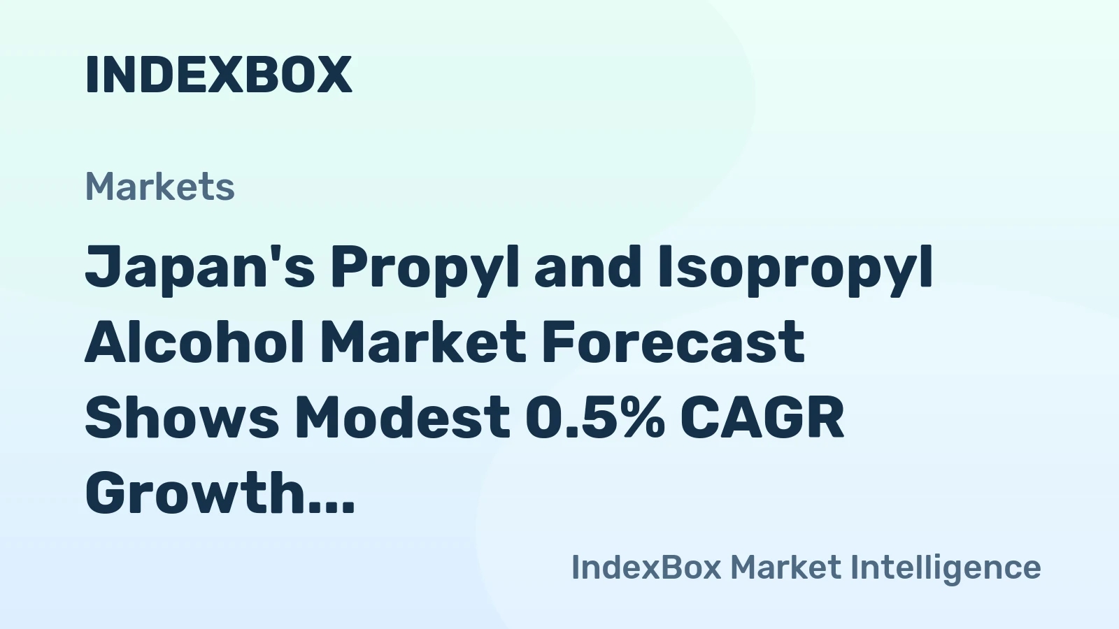 Japan's Propyl and Isopropyl Alcohol Market Forecast Shows Modest 0.5% CAGR Growth Through 2035
