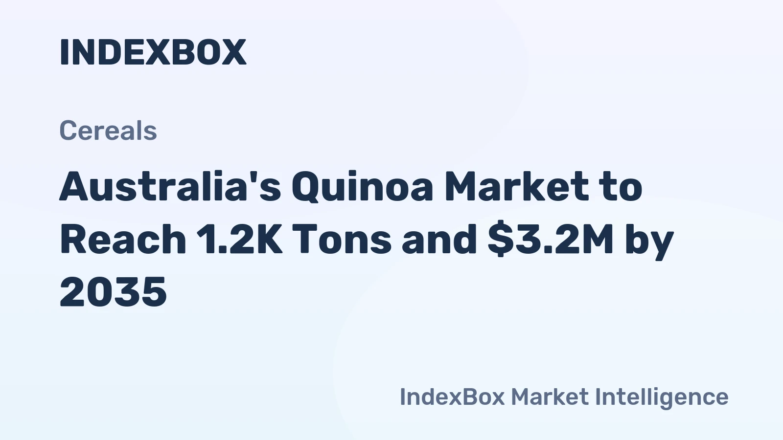 Australia's Quinoa Market to Reach 1.2K Tons and $3.2M by 2035