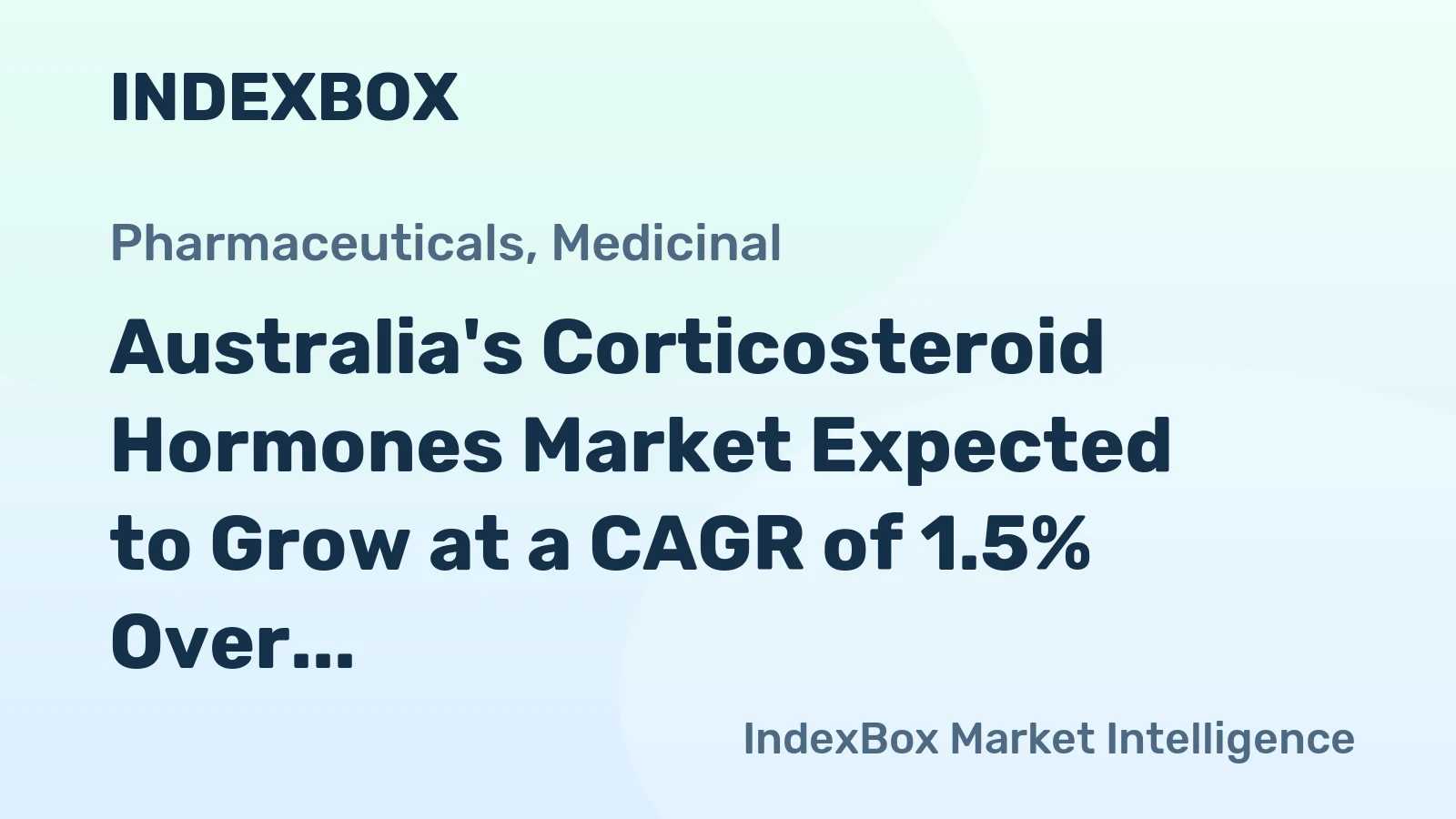 Australia's Corticosteroid Hormones Market Expected to Grow at a CAGR of 1.5% Over Next Decade