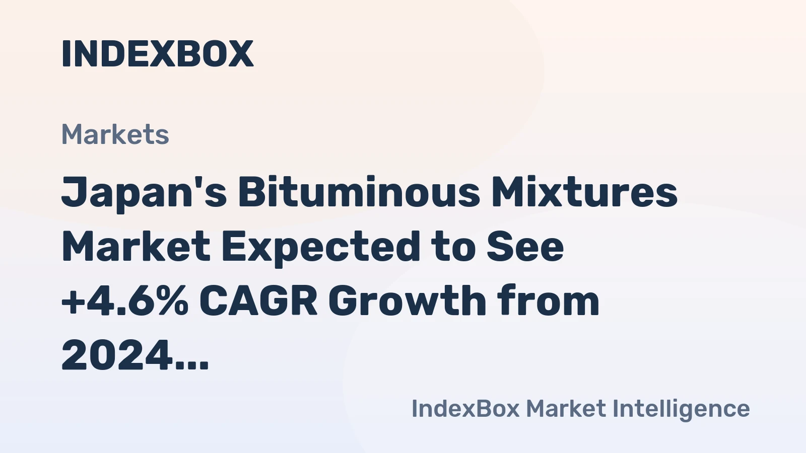 Japan's Bituminous Mixtures Market Expected to See +4.6% CAGR Growth from 2024 to 2035